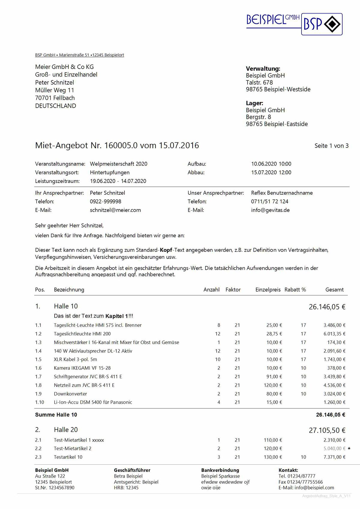 REFLEX Angebot/Auftrag Styles – GEVITAS