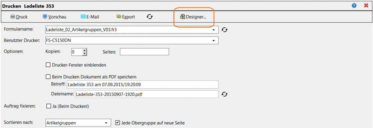 Erstellen eines Reports mit FastReport – GEVITAS